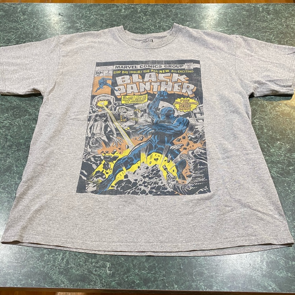 Marvel Black Panther Gray Comic Strip Tee Size Xl - Gem